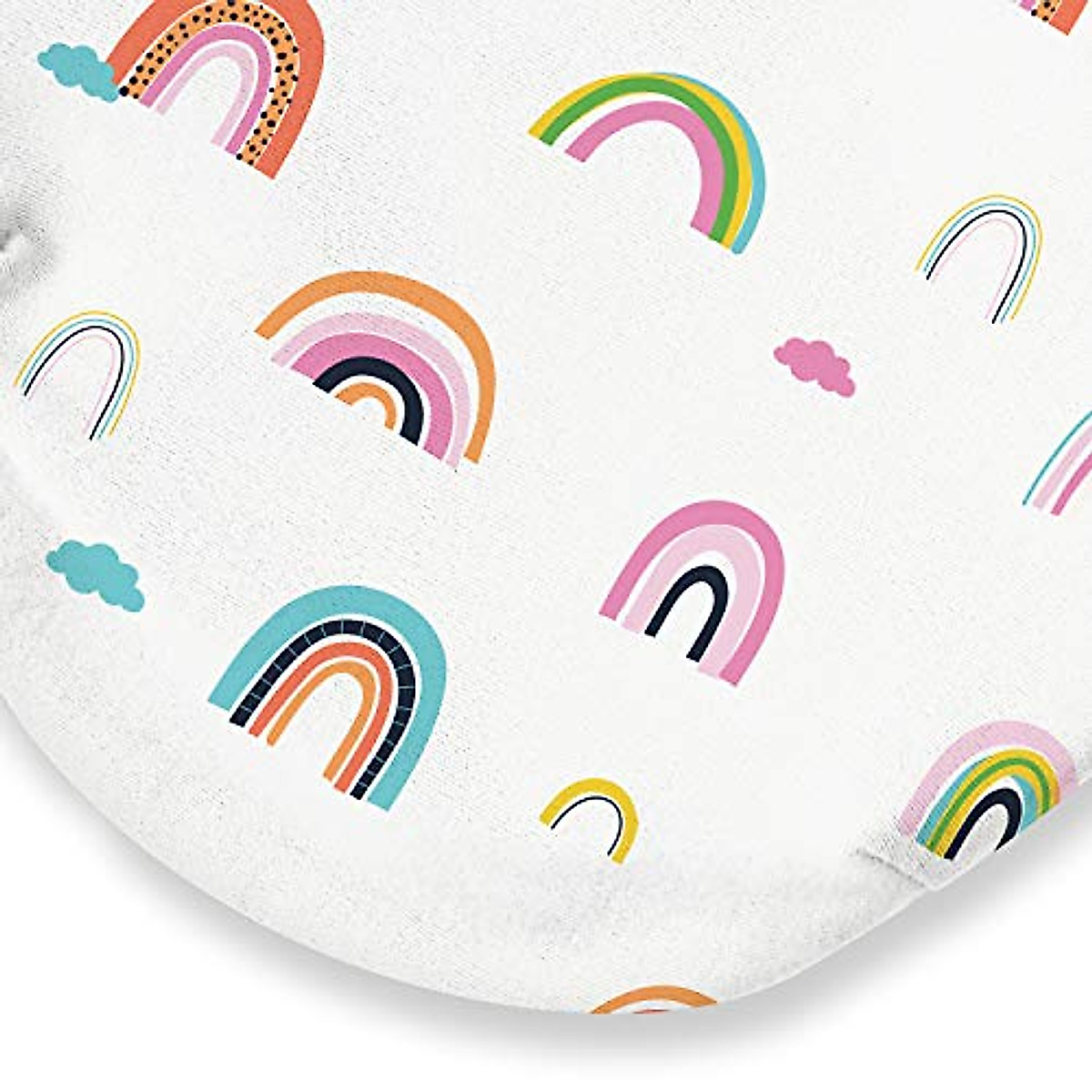 SwaddleMe Original Organic Swaddle 2-pk, 100% Organic Cotton Adjustable Baby Wrap, Small (0-3 Months, 7-14 lbs, up to 26"), Chasing Rainbows