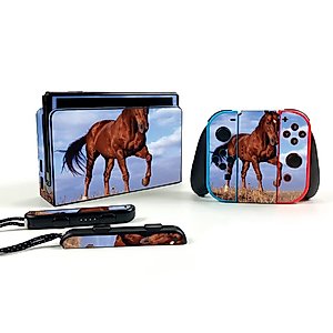 MightySkins Skin Compatible with Nintendo Switch OLED - Horse | Protective, Durable, and Unique Vinyl Decal wrap Cover | Easy to Apply, Remove, and Change Styles | Made in The USA
