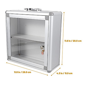 Healeved Box Box Medicine Equipment Medicine Case Visible Locking Case Wall Hanging Medicine Container Community Supplies Community Accessories Storage Box Wall-Mounted Metal