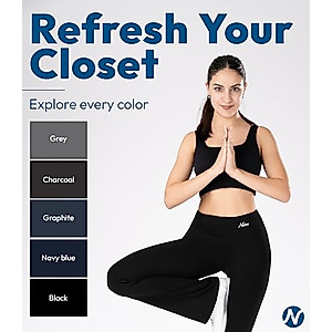 Nirlon Women's Bootcut Yoga Pants - Flare Leggings Yoga Pants Women Soft & Breathable Womens Yoga Pants Flared Leggings Regular & Plus Size Yoga Pants for Women Wide Leg (3XL 28" Inseam, Black)