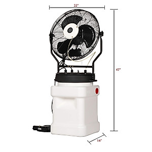 TPI PM18S Outdoor Rated Self-Contained Power Mister, Stand Alone, Medium Pressure, 18" Blade Size, 120-Volt with GFCI Plug