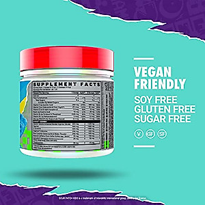 GHOST Gamer: Energy and Focus Support Formula - 40 Servings, Sour Patch Kids Blue Raspberry - Brain-Boosting Nootropics & Natural Caffeine for Attention, Accuracy & Reaction Time - Vegan, Gluten-Free