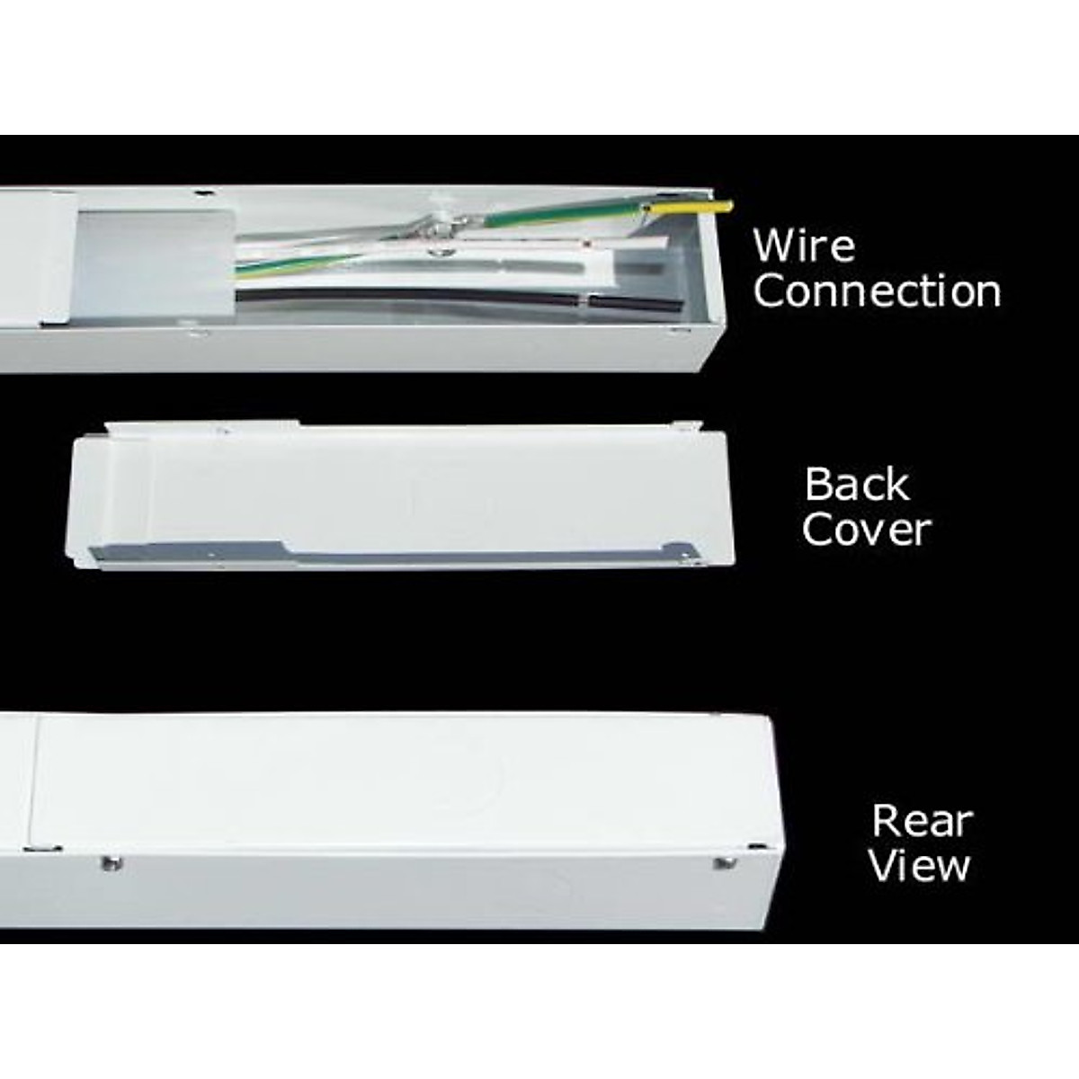 24” Hardwired Power Strip (NO Power Cord), 6 (NEMA 5-20R) Vertical Outlets (NOT Tamper Resistant), with Ears (mounting tabs on Both Ends), 20 Amp, USB, White