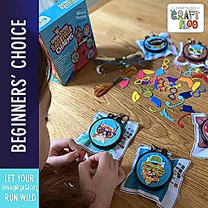 Cats 5 Stamped Cross Stitch Kits for Kids.Needlepoint Kits for Beginners. Embroidery Kit for Kids. Crossstitch Kit for Beginners and Girls (Cats)