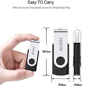 EAZOR USB Flash Drive 64GB - USB 2.0 Interface Digital, Thumb Drive with Swivel Design, Compatible with Computer/Laptop/External Memory Storage, Stick Jump Drive for Photo/Video Backup (64GB-2.0)
