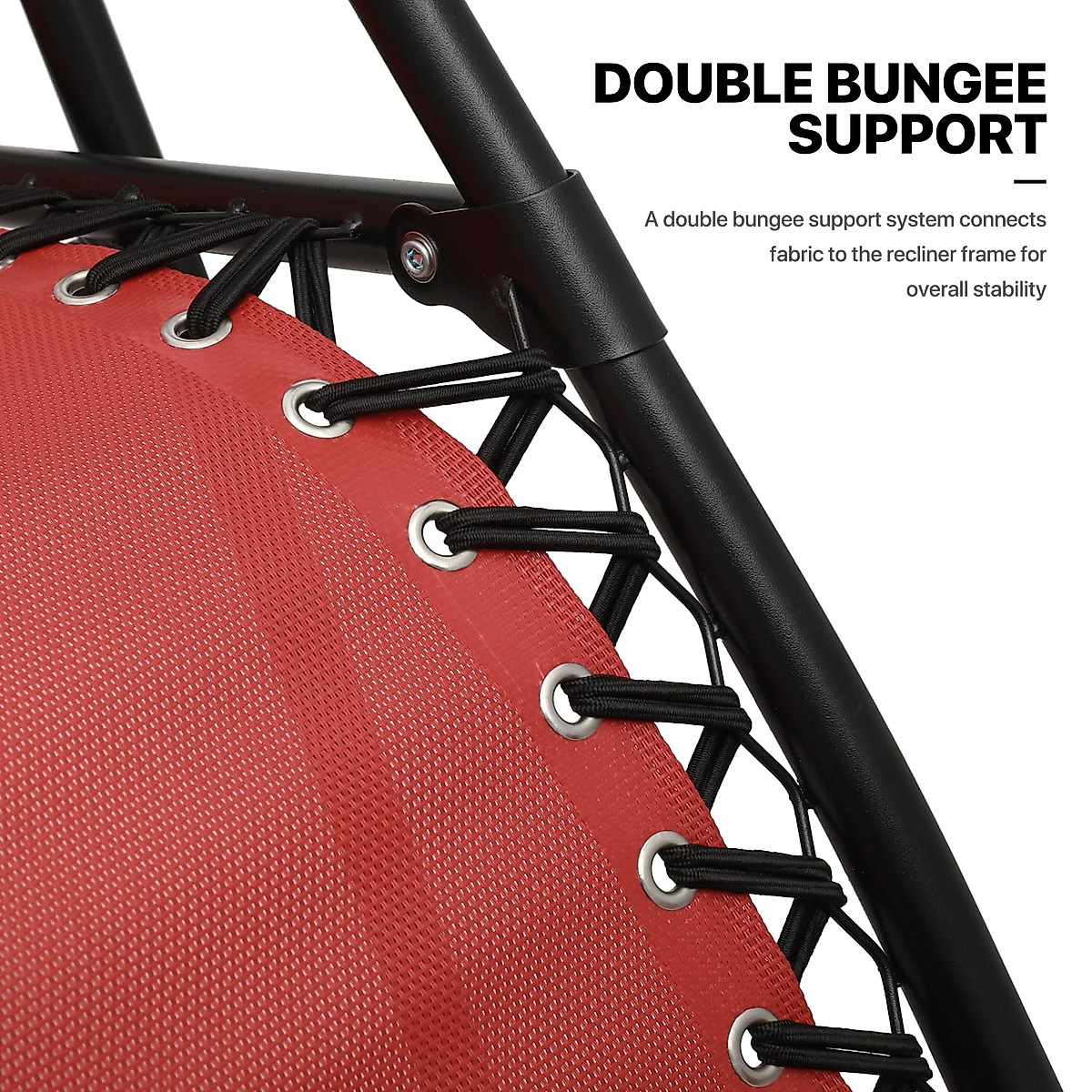 MoNiBloom 3PCS Leisure Chairs Table Set Outdoor Furniture Zero Gravity Chairs Recliner Adjustable Folding Lounger for Pool Patio Camping Yard Beach Vacation, 330lbs Capacity, Maroon