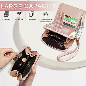 Sunwel Fashion Strawberry Wallet Card Holder Small Cute Wallet Zipper Coin Pocket Wallet for Women Girls (PINK)