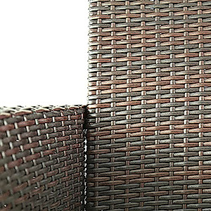 Amazon Brand - Ravenna Home Set of 2 Contemporary Outdoor Patio Dining Chairs with Cushion, Weather-Resistant PE Rattan Wicker - Brown