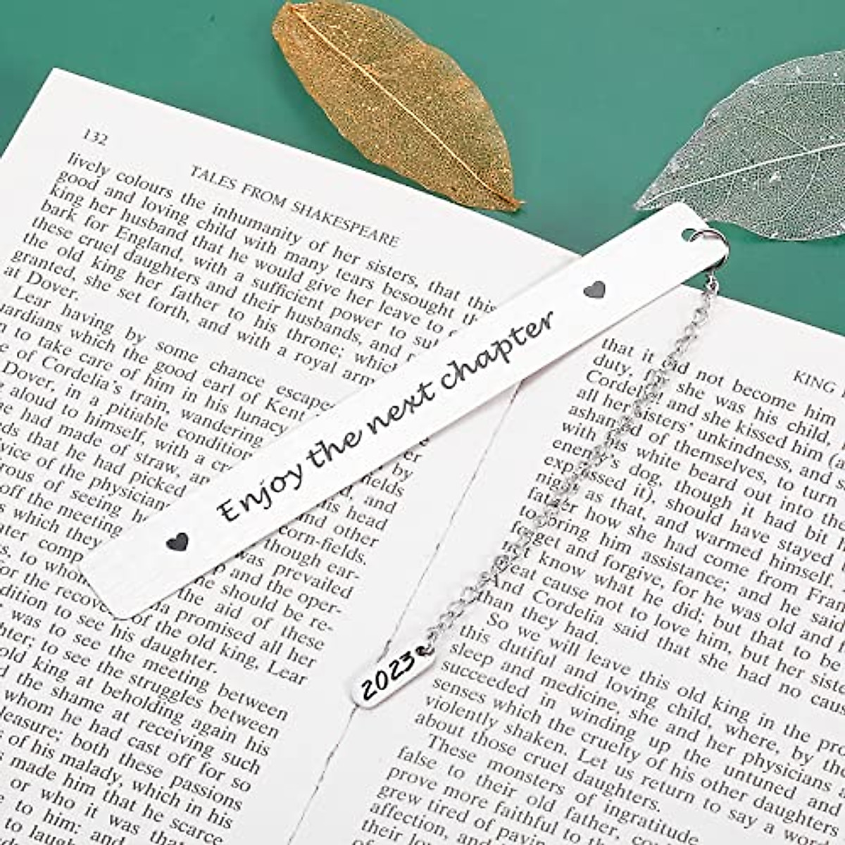 Bookmark with Chain 2023 for Book Lover, Retirement Gifts for Women, Graduation Gifts 2023 for Her Him, Inspirational Christmas Wedding Anniversary Birthday Gifts for Kid, Boss Coworker Leaving Gift