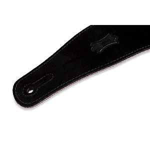 Levy's Leathers MS26-BLK 2.5" Hand-Brushed Suede Guitar Strap, Black