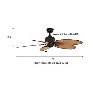 Hampton Bay Lillycrest 52" Indoor/Outdoor Aged Bronze Ceiling Fan - Model # 32711