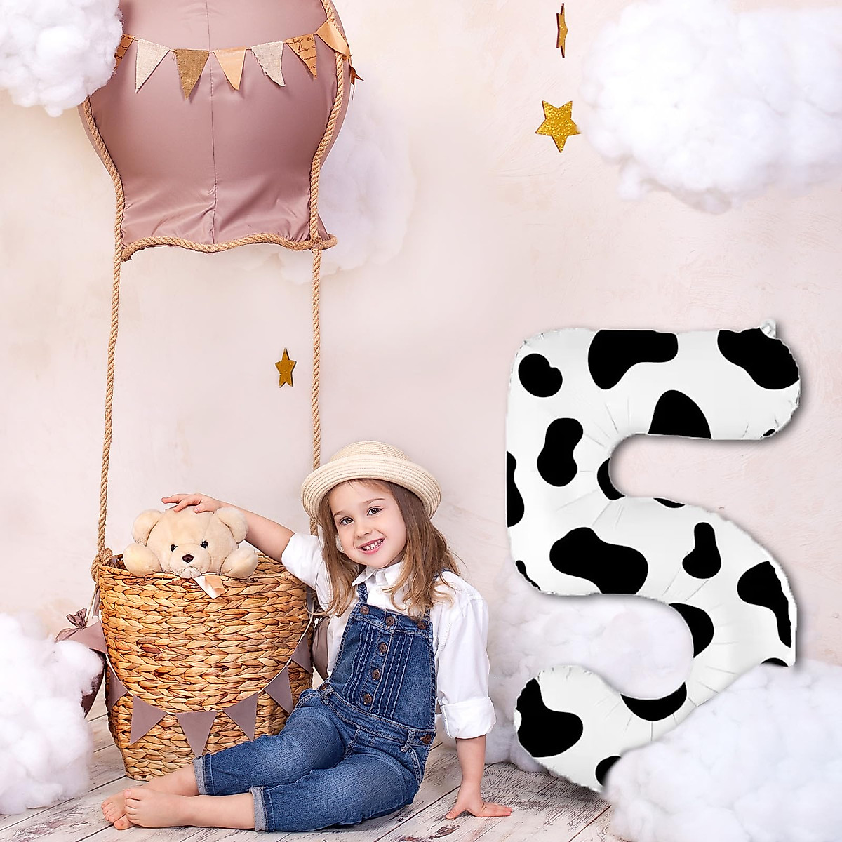 40 Inch Cow Print Number 50 Balloons Jumbo 50 Foil Party Balloons for 50th Birthday Party Decorations, 50th Anniversary Event Decor Supplies
