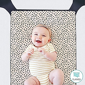 The Peanutshell Fitted Pack n Play, Playard, Mini Crib Sheets for Baby Girls | 2 Pack Set | Cheetah Animal Print