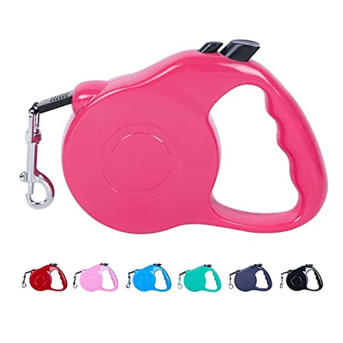 [Upgraded Version] Dunhuang Retractable Dog Leash for X-Small/Small/Medium Dogs, Pet Walking Leash with Anti-Slip Handle, 10/16 ft Strong Nylon Tape, Tangle-Free, One-Handed Lock & Release