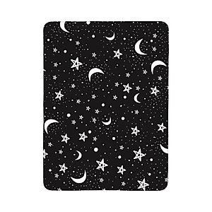 Ykklima Baby Changing Pad, Black White Moon and Star Pattern Change Mat for Diaper Change Waterproof Cotton Portable Reusable Washable for Home & Travel (20 x 28 Inches)
