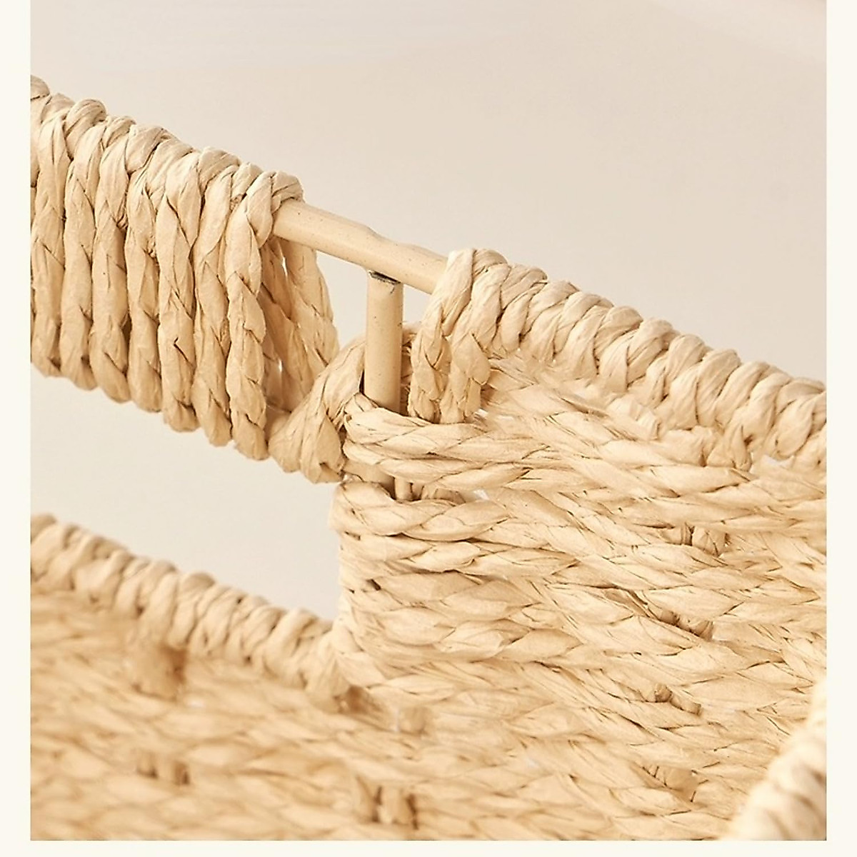 Rattanzenith Foldable Basket with Lid Large Storage Bin with Handle & Liner Paper Rope Woven Basket for organizing Clothes Toy Blanket Shelf Basket for Closet Organizers and Storage (Beige, Large)