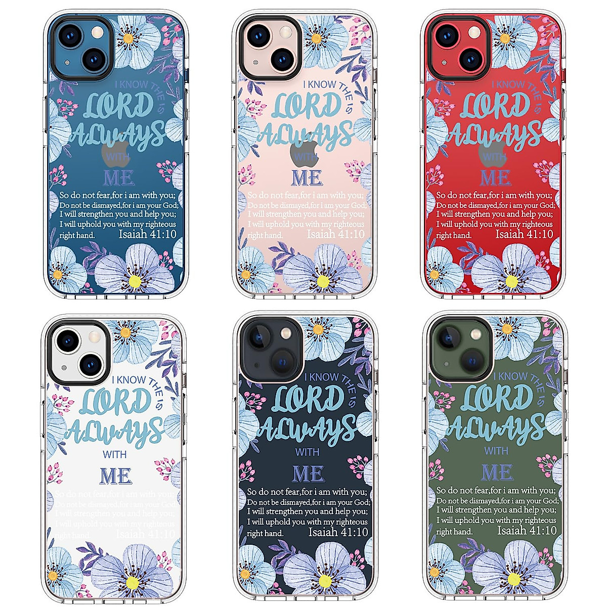 TRFAEE Compatible with iPhone 14 Plus Case,Shockproof Anti-Scratch Clear Transparent TPU Bumper Protective Phone Case Cover Women Cute Floral Bible Verse Quotes Designed for iPhone 14 Plus 6.7 Inch