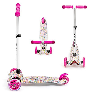 ROFFT Scooter for Kids Ages 3-5 - Wide Deck & Light Up Wheels, Self Balancing Kids, Toys for Boys & Girls, Adjustable Height, Aluminum T-Bar
