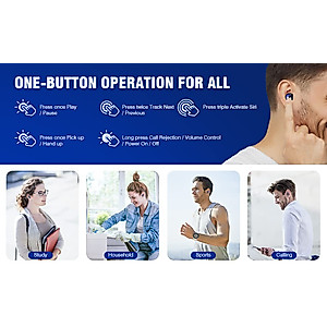 Mix Hero Bluetooth Headphones,IP5 Auto Pairing 200H Stereo Sound True Wireless Earbuds in Ear Bluetooth Earphones Binaural Call Headset with Built in Mic and Charging Case for Sports Running