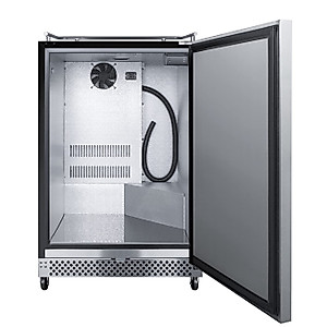 Summit Appliance SBC696OSNK 24' Wide Built-In Outdoor Kegerator, Weatherproof, Full-sized Beer Dispenser, 6.04 cu.ft Capacity, Digital Thermostat, Automatic Defrost, LED Lighting, Self-closing Door
