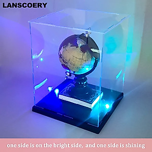 LANSCOERY Clear Acrylic Display Case Assemble Countertop Box Cube Organizer Stand Dustproof Protection Showcase for Action Figures Toys Collectibles (8.5x8.3x10.2Inch, 21.5x21x26 cm)