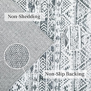 JOLENE.K Modern Area Rug 2x6 Boho Rug Hallway Rug Washable Rugs Runner Gepmetric Carpet Non-Slip Kitchen Runner Rug Distressed Rubber Backing Runners Carpet for Entryway Bedroom Laundry Room