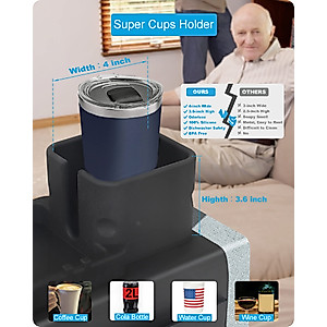 Silicone Couch Cup Holder, VIENFUT Anti-Spill Anti-Slip Sofa Armrest Tray BPA-Free, Dirt-Resistant Silicone Couch Arm Tray for Remote, Snacks, Cellphone and iPad, Gift for Family, Friend (Black)