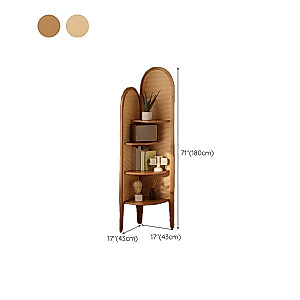 CraftThink 4-Tier Corner Shelf, Tall Corner Accent Chest Display Storage Rack with Counter Top and Multiple Shelves for Living Room Bedroom Home Office, Cherry