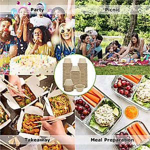 CYEAH 300 Pcs Disposable Paper Souffle Cups 2oz, Stackable Small Sauce Containers, Eco-friendly Condiment Cups, Biodegradable Tasting Cups for Snack Dessert Portion Control Salad Dressing