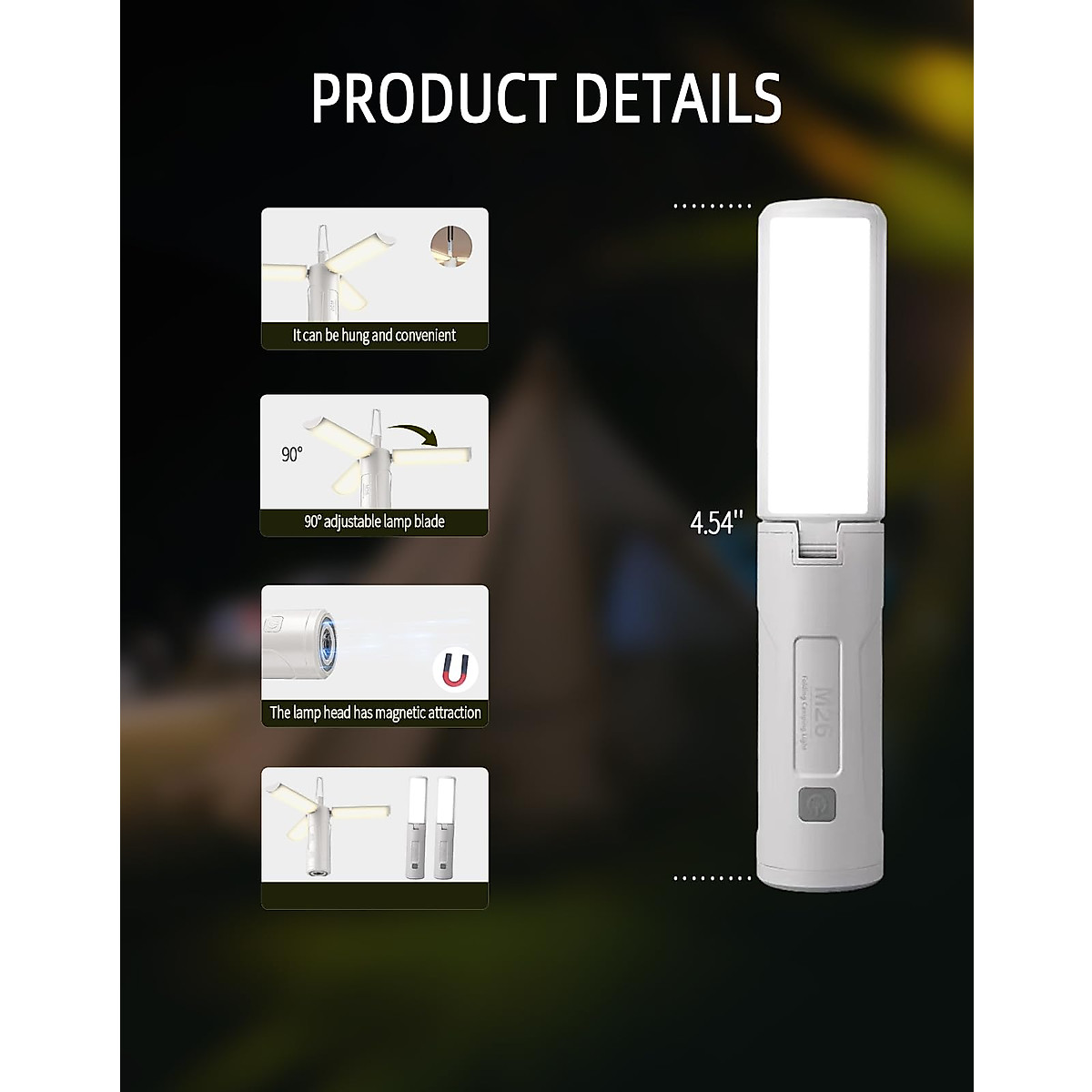 YACOM Rechargeable Camping Flashlight,Illuminate Your Adventures with 3 Lighting Modes,Camping Lantern,Camping Essentials,Portable Lantern for Camping,Emergency, Hiking,Tent,Power Outages