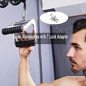 JILINWEI 1Pcs Tonal Accessories with T Lock Adapter,Tonal Gym Machine Accessories,Double D Pulldown Handle Attachments for Tonal with Special T-lock Adapter