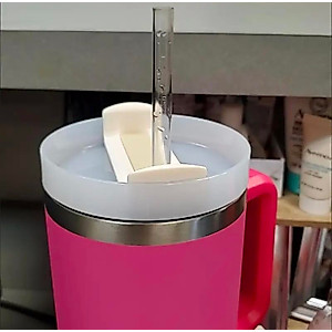 HeyMoly 40 OZ Tumbler Lid Replacement Fit for Stanley, Spill Proof and Splash Resistant Tumbler Covers Fit for Tumbler 40 oz and Coffee Mugs(2 Pack, Cream)