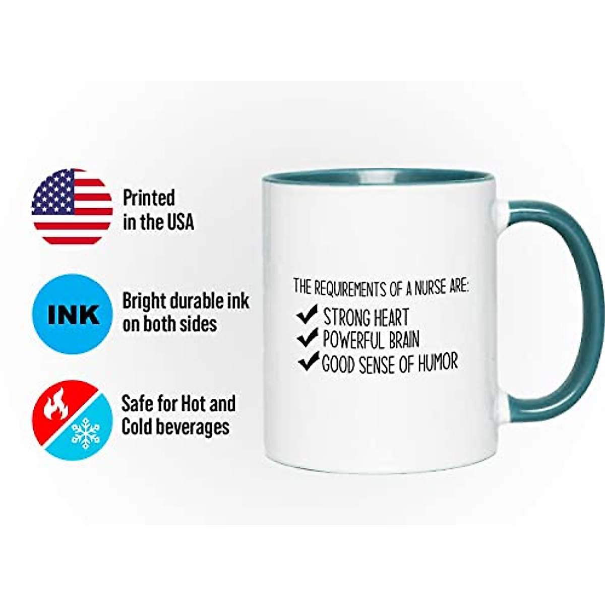 Bubble Hugs Nurse 2Tone Green Mug 11oz - The Requirements - Labor Clinical Certified Nursing Assistant Surgical Emergency Oncology Practitioner