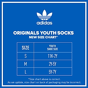 adidas Originals Kids-Boy's/Girl's Trefoil Cushioned Quarter Socks (6-Pair), White/Black, Large