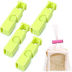 PULABO 1 Pack of 4 Pieces Food Sealing Clips, Bread Bag Clips Superior Locking Type Bag Clip, Pocket Sealing Clamp for Food, Bread Bag Popular