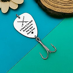 5 Year Anniversary Hook Gift Wedding Anniversary Fishing Lure Gifts for Him Her Fisherman Gifts for Husband Boyfriend 5th Year Couple Anniversary Hook Gifts Birthday Christmas Valentines Day Gifts