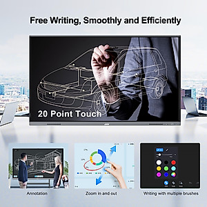 JAV Smart Board H10 Interactive Whiteboard 55 Inch Touchscreen 4K Display Board for Classroom Home Office（Wall Mount Included