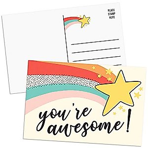 Sweetzer & Orange You Are Awesome Cards Postcards Pack (60 Post Cards) 4x6 Postcards for Kids and Adults. Positive Affirmations Cards, Kindness Cards, Employee Appreciation Awesome Notes