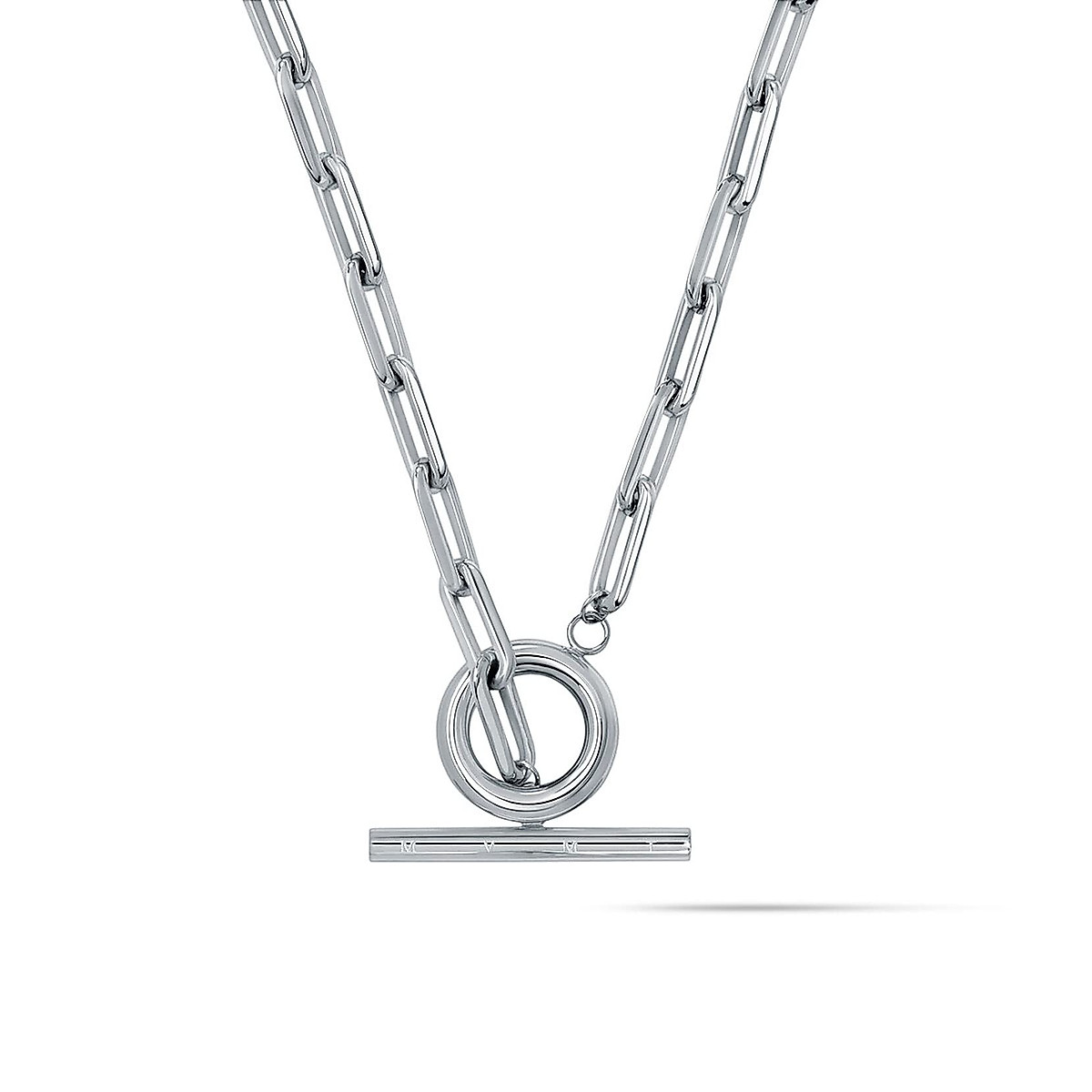 MVMT Women's Cable Chain Necklace | Stainless Steel, Toggle Closure | Silver