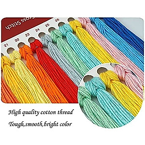 Cross Stitch Kits for Beginners Poppy & Mouse Stamped Cross-Stitch Paint Needlework DIY 14CT 2 Strands Cotton Thread Printed DIY Needlepoint Kits DMC Craft Needlework 33×33cm