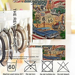 visesunny 2Pcs Wet Bag with Zippered Pockets Vintage Route 66 Pattern Washable Reusable Roomy for Travel,Beach,Pool,Daycare,Stroller,Diapers,Dirty Gym Clothes, Wet Swimsuits, Toiletries