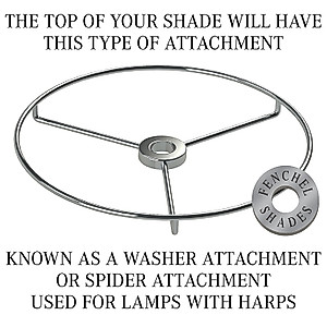 FenchelShades.com Lampshade 11" Top Diameter x 13" Bottom Diameter x 11" Slant Height with Washer (Spider) Attachment for Lamps with a Harp (Linen Cream)