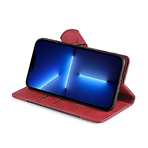 CYR-Guard Wallet Folio Case for Samsung Galaxy S9 Plus, Premium PU Leather Slim Fit Cover for Galaxy S9 Plus, Easy Carry, Red