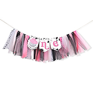 Disco Cowgirl High Chair Banner - Cowgirl First Birthday Decoration,Cowgirl First Rodeo,Man I Feel Like I'm One,Disco Cow Girl Decor