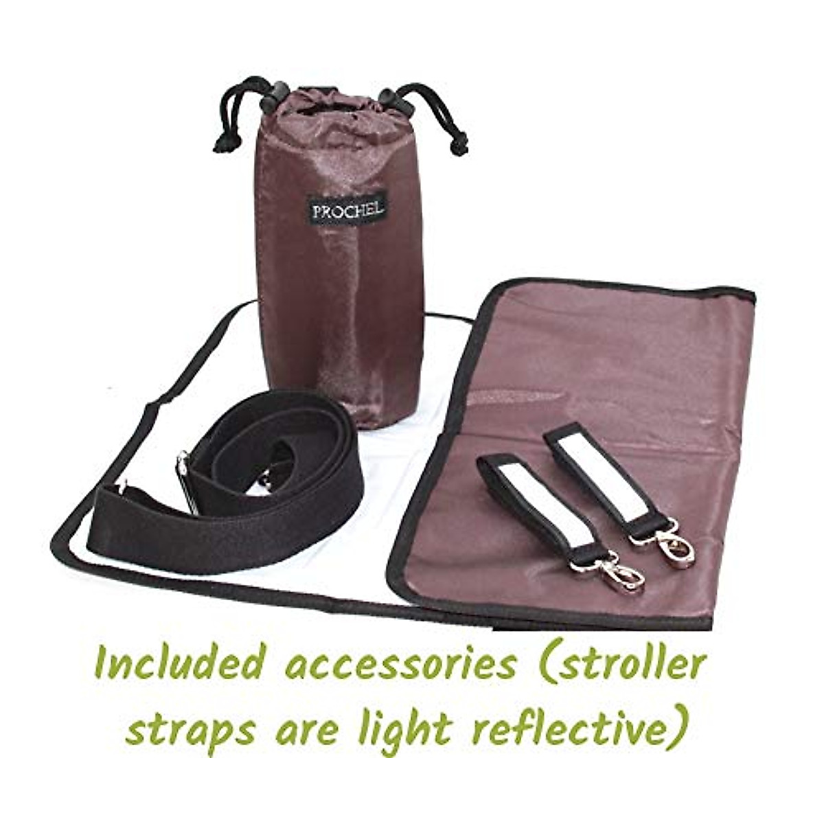 Prochel Diaper Bag Set Striped Crossbody Shoulder Tote Purse Black White (Pink)