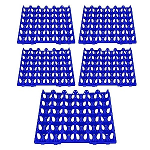 Egg Storage Tray, 30 Cell Egg Crates Plastic Reusable Stackable 5PCS for Hennery for Farm(blue)