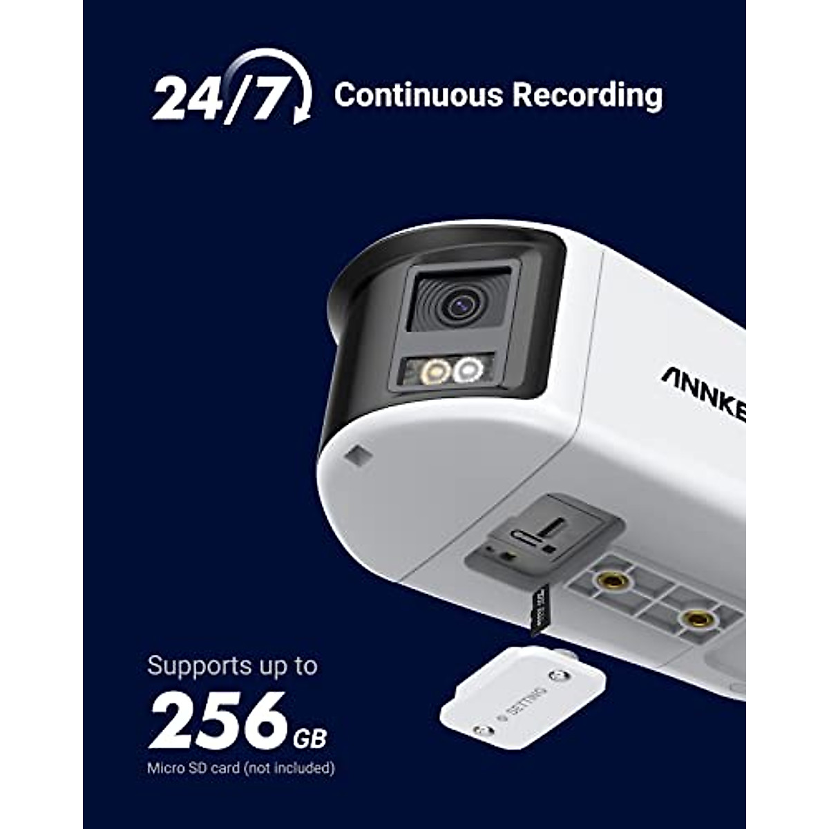 ANNKE FCD600 Dual-Lens Outdoor Security Camera with 180° FoV, 6MP Panoramic PoE IP Camera, Smart Human/Vehicle Detection, Color Night Vision, Two Way Audio, Supports MicroSD Card Up to 256GB