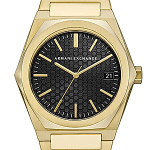 AX ARMANI EXCHANGE Men's Three-Hand Date Gold-Tone Stainless Steel Watch (Model: AX2810)