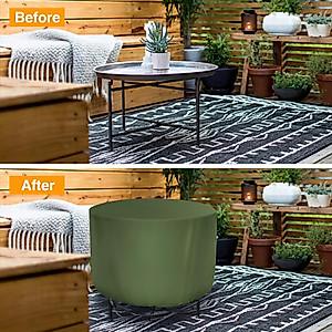 Patio Table Chair Cover Green, 23" DIA X 18"H, Outdoor Table Chair Cover,Outdoor Patio Furniture Cover Waterproof for Deck Box , Coffee Table and Chairs(Green)