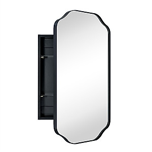 GRACTO Arched Metal Surface Mount Medicine Cabinet with Mirror Rectangle Bathroom Cabinet, 18'' W x 29'' H